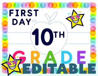 First Day of School Sign (Free Printables) - Superstar Worksheets
