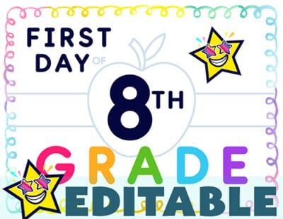 First Day of School Sign (Free Printables) - Superstar Worksheets