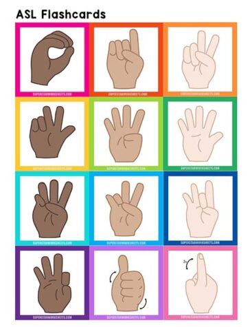 ASL Numbers - Superstar Worksheets