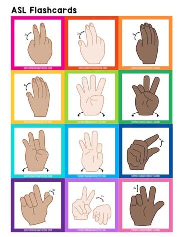 ASL Numbers - Superstar Worksheets