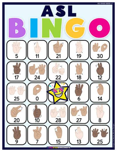 ASL Numbers - Superstar Worksheets