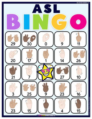 ASL Numbers - Superstar Worksheets