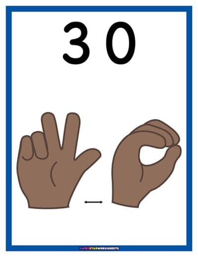 ASL Numbers - Superstar Worksheets