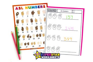 ASL Numbers - Superstar Worksheets