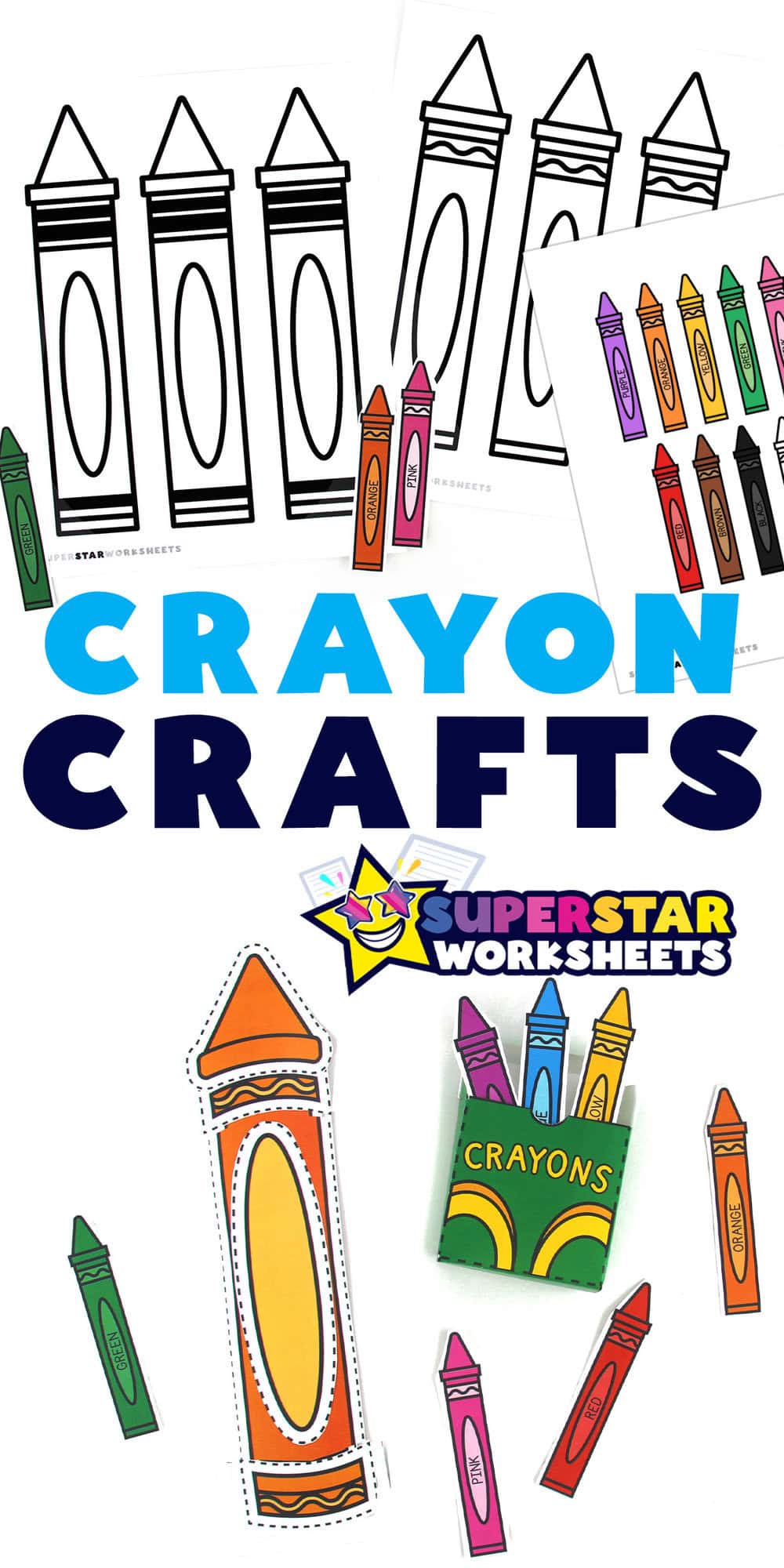 Crayon Template (Free Printables) - Superstar Worksheets