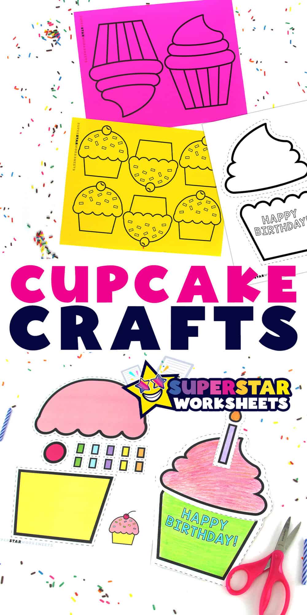Cupcake Template (Free Printables) - Superstar Worksheets