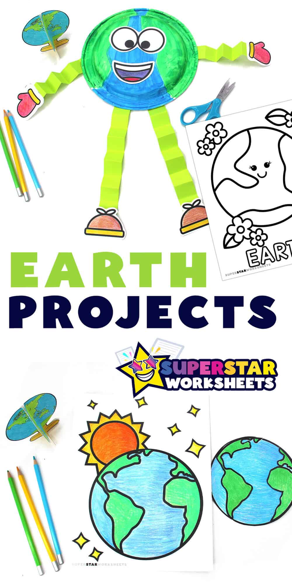 Earth Template (Free Printables) - Superstar Worksheets