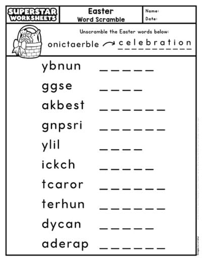 Easter Worksheets - Superstar Worksheets
