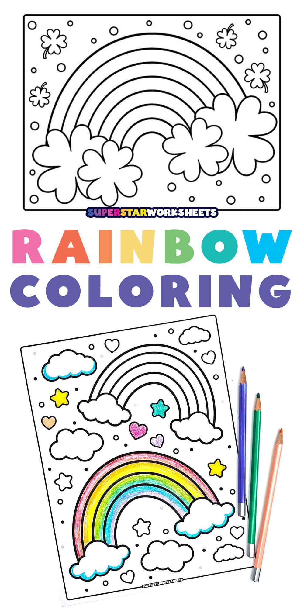 Rainbow Coloring Pages (Free Printables) - Superstar Worksheets