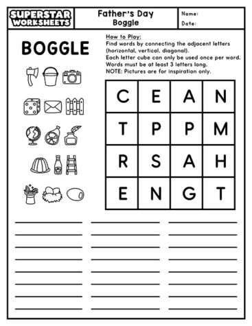 Father's Day Worksheets (Free Printables) - Superstar Worksheets
