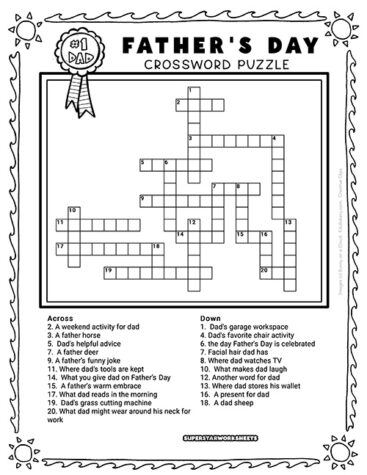 Father's Day Worksheets - Superstar Worksheets