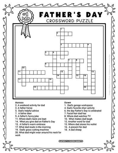 Father's Day Worksheets - Superstar Worksheets