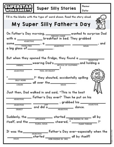 Father's Day Worksheets (Free Printables) - Superstar Worksheets