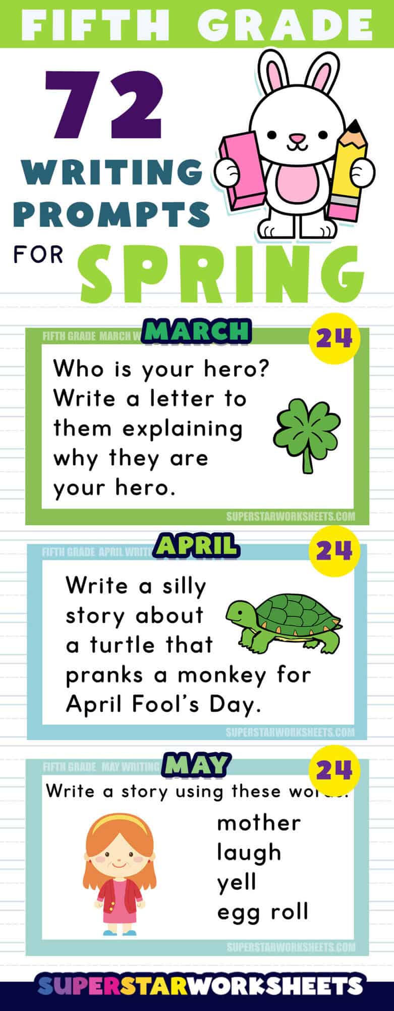 Fifth Grade Writing Prompts - Superstar Worksheets