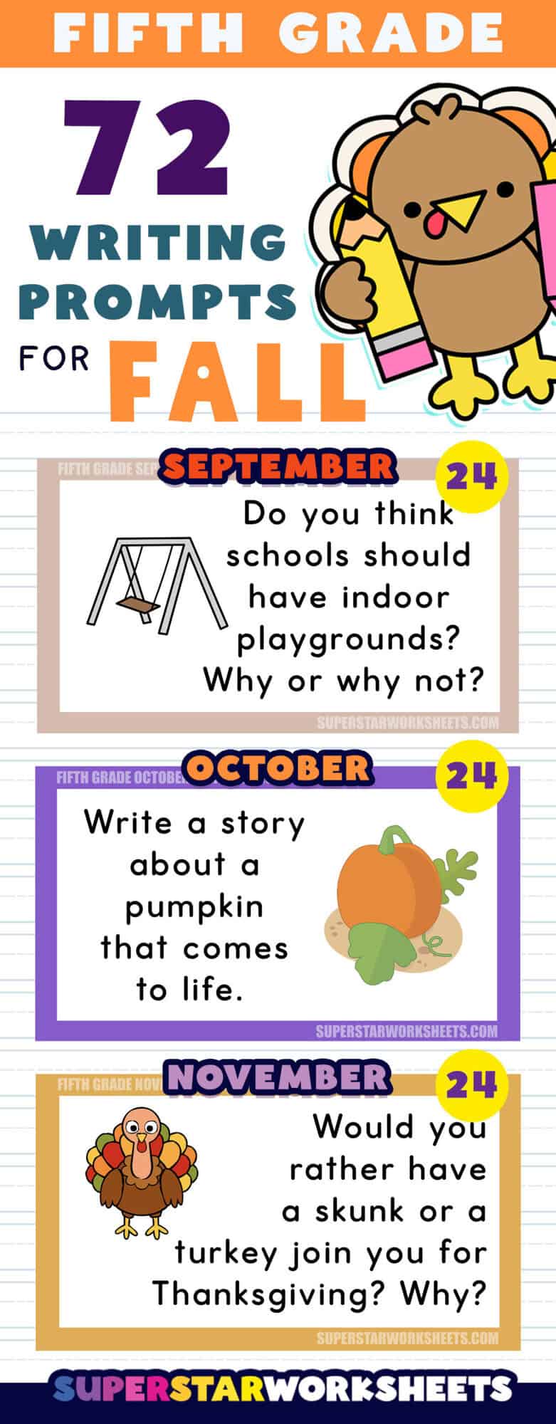 Fifth Grade Writing Prompts - Superstar Worksheets