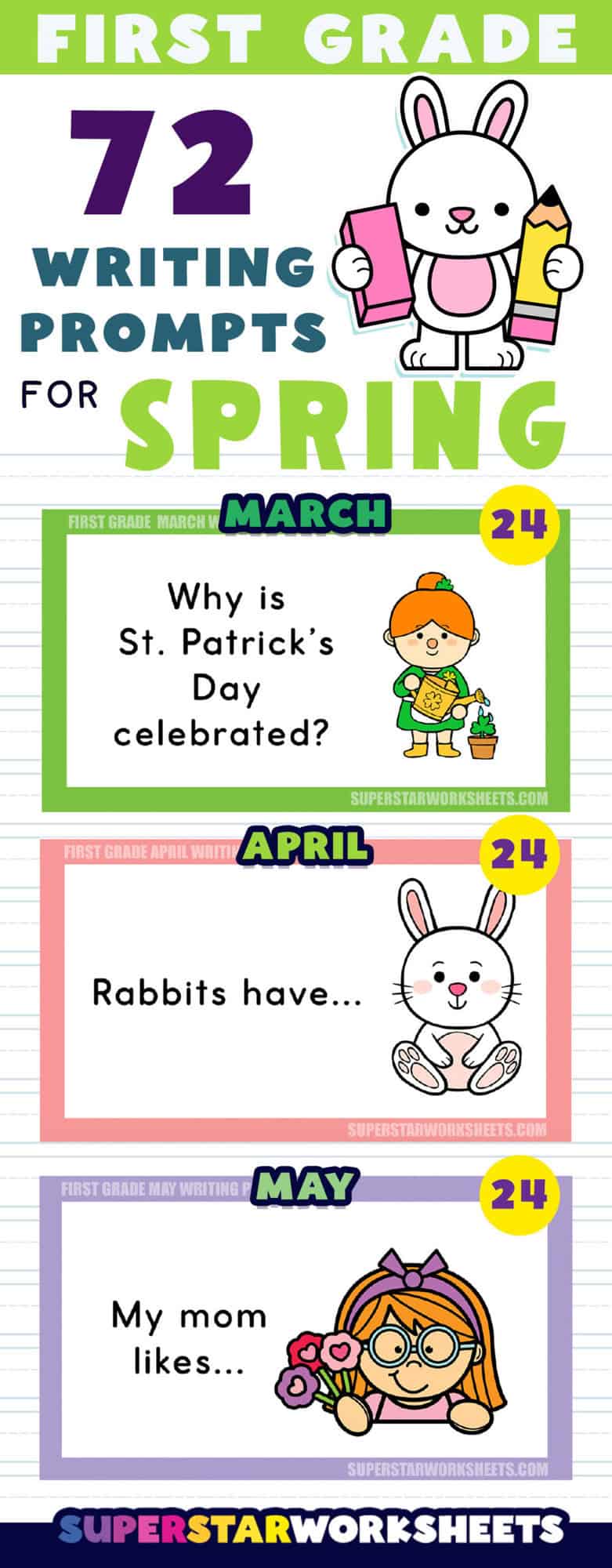 First Grade Writing Prompts - Superstar Worksheets