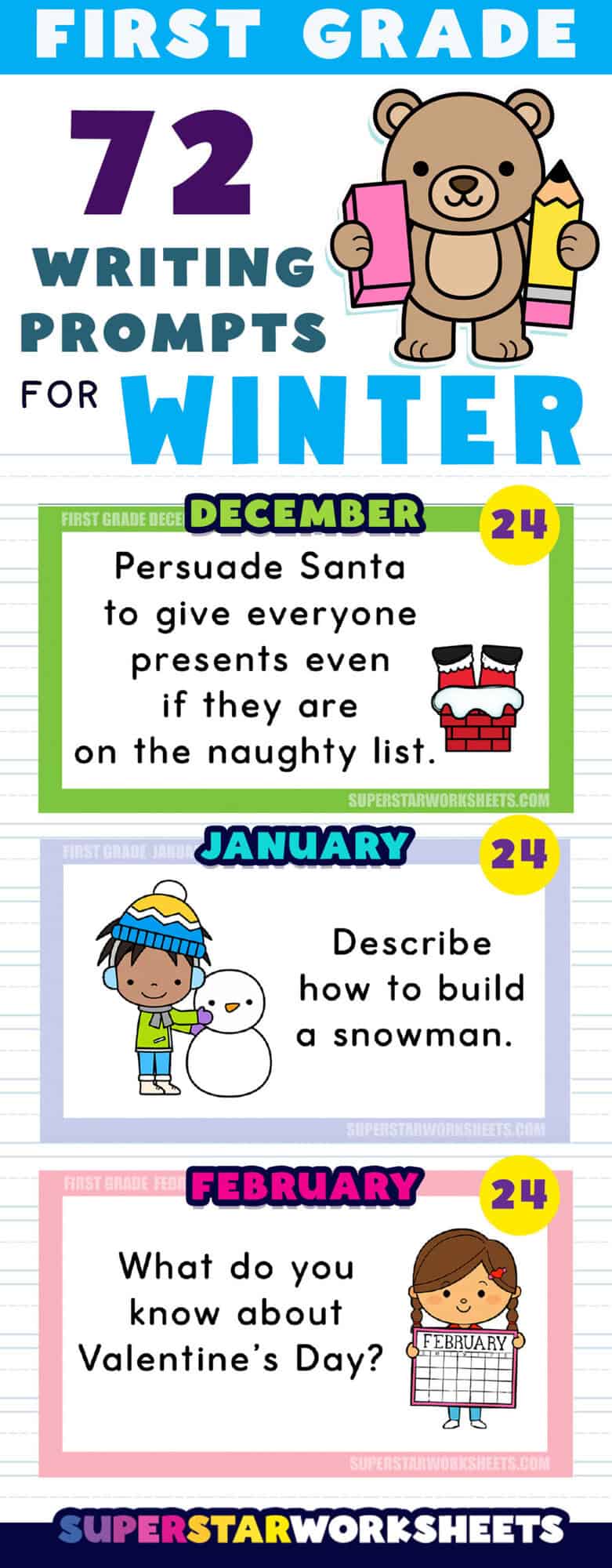 First Grade Writing Prompts - Superstar Worksheets