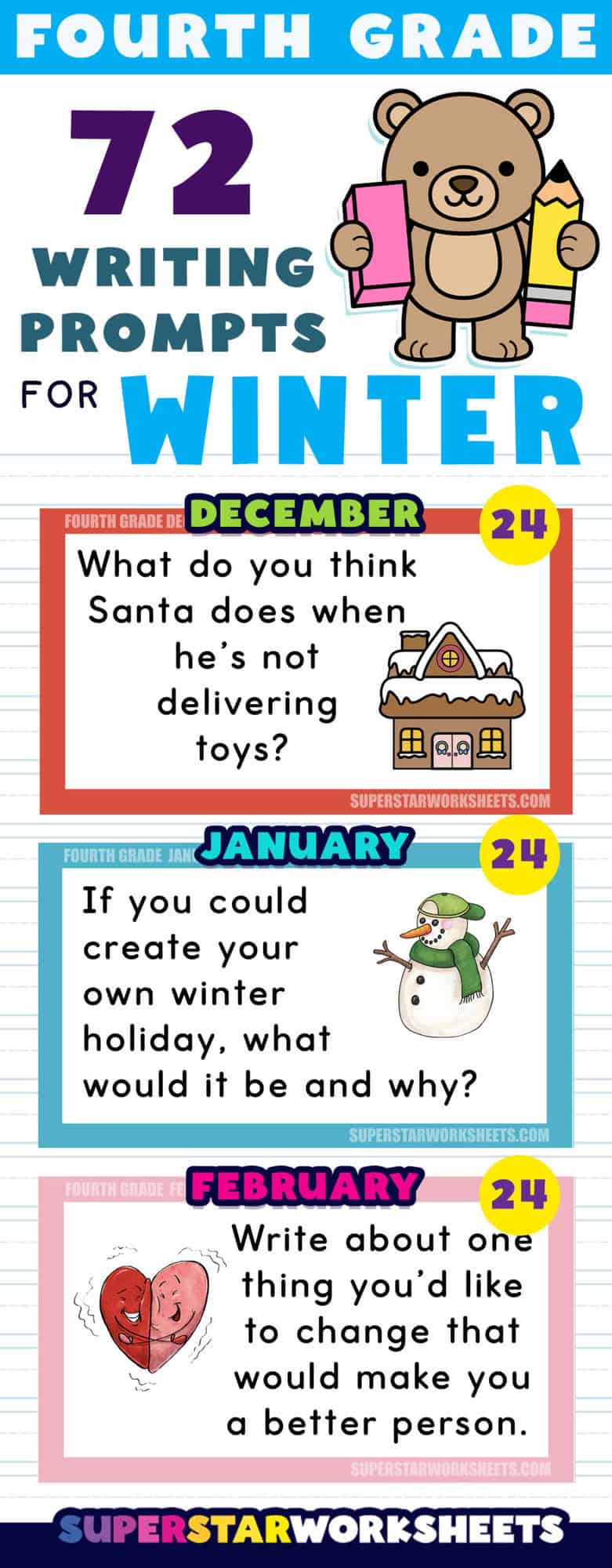 Fourth Grade Writing Prompts - Superstar Worksheets