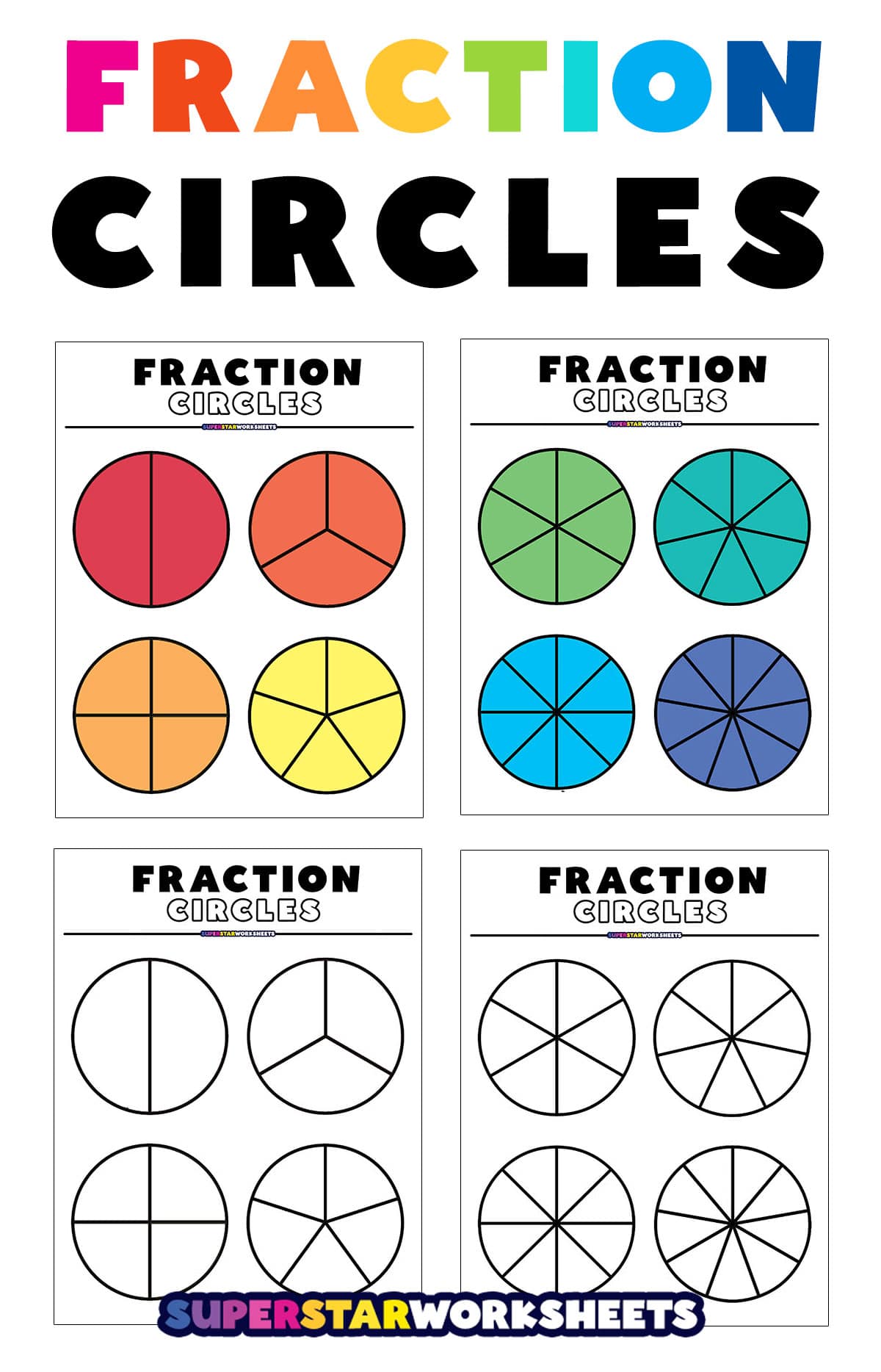 Fraction Circles - Superstar Worksheets