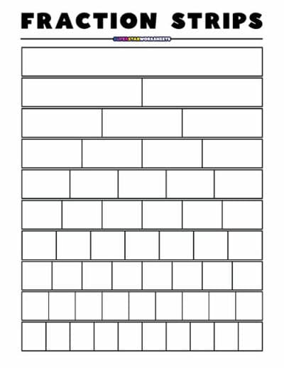Fraction Strips - Superstar Worksheets