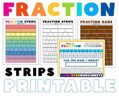 Fraction Strips - Superstar Worksheets