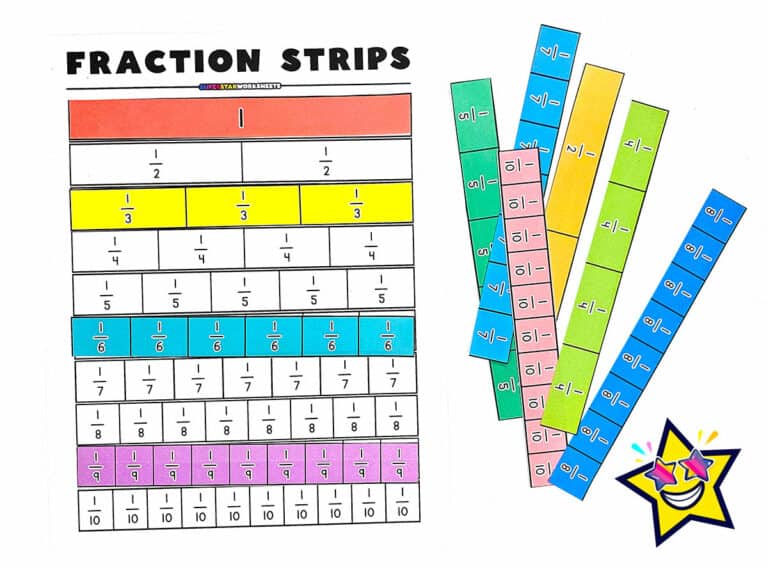 Fraction Strips - Superstar Worksheets