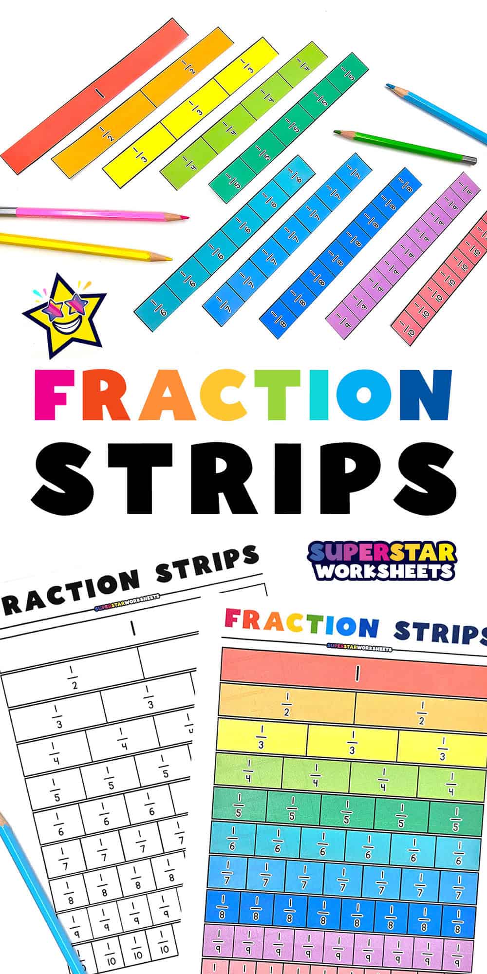 Fraction Strips - Superstar Worksheets