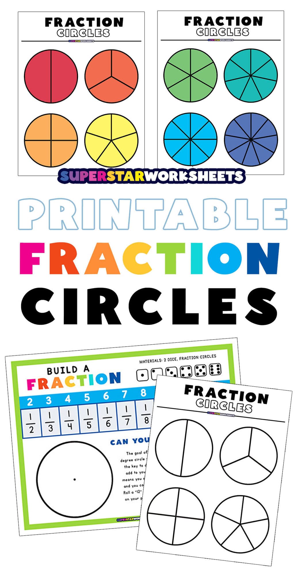 Fraction Circles - Superstar Worksheets