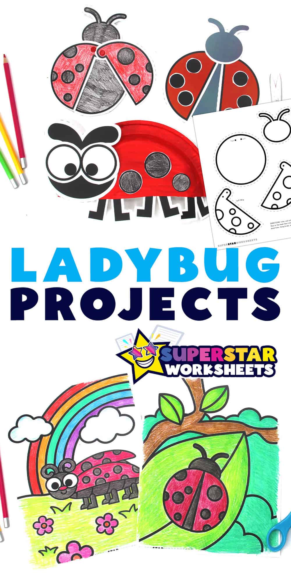 Ladybug Template (Free Printables) - Superstar Worksheets