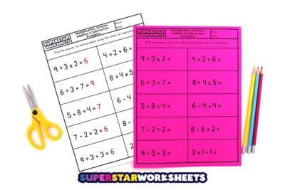 Order of Operations Worksheets - Superstar Worksheets