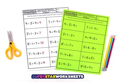 Order of Operations Worksheets - Superstar Worksheets
