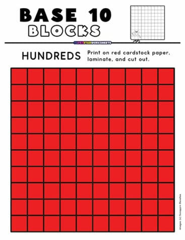 Printable Base 10 Blocks - Superstar Worksheets