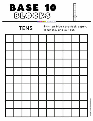 Printable Base 10 Blocks - Superstar Worksheets