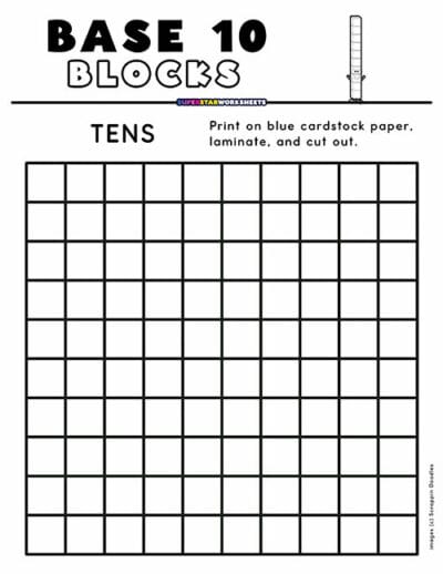 Printable Base 10 Blocks - Superstar Worksheets