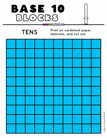 Printable Base 10 Blocks - Superstar Worksheets