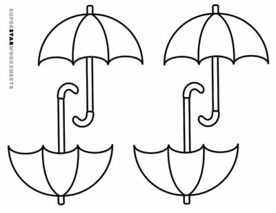 Umbrella Template (Free Printables) - Superstar Worksheets