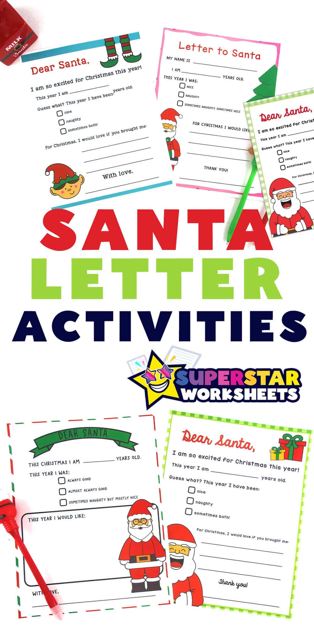 Santa Template - Superstar Worksheets