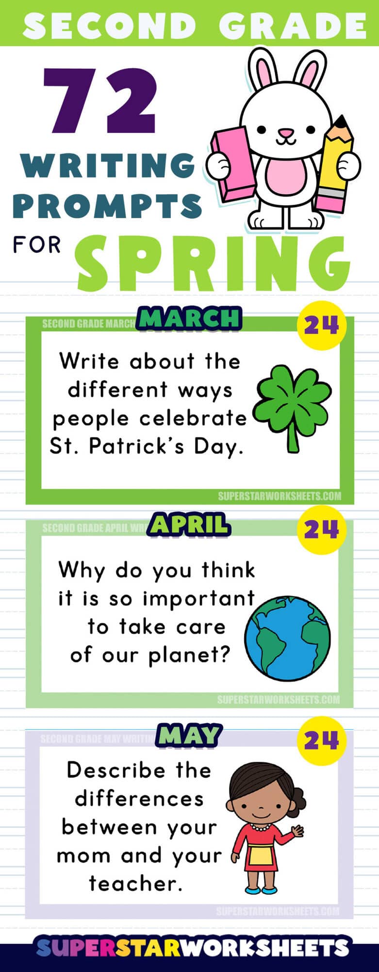 Second Grade Writing Prompts - Superstar Worksheets