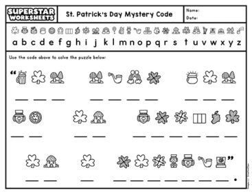 St Patrick's Day Worksheets - Superstar Worksheets
