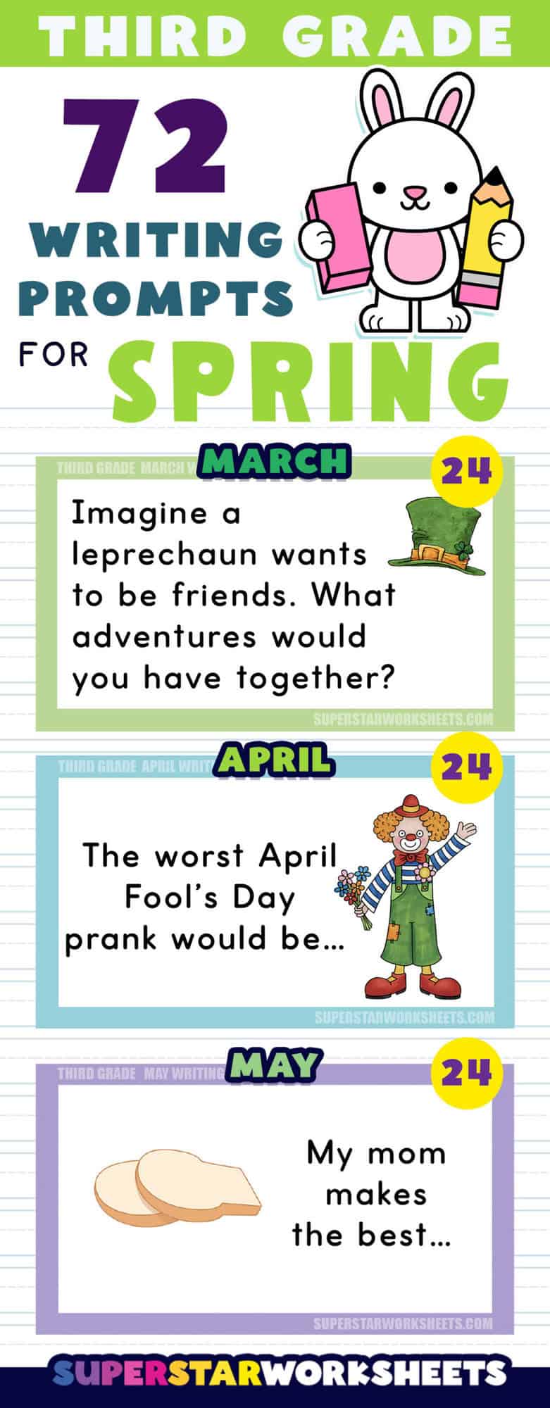 Third Grade Writing Prompts - Superstar Worksheets