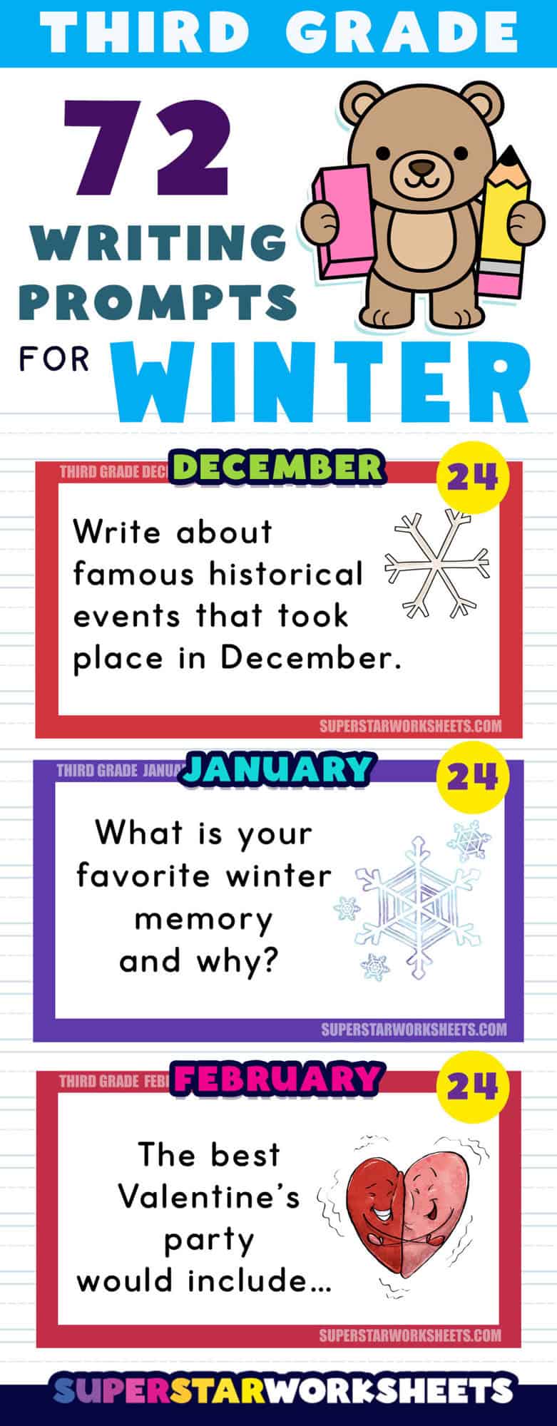 Third Grade Writing Prompts - Superstar Worksheets