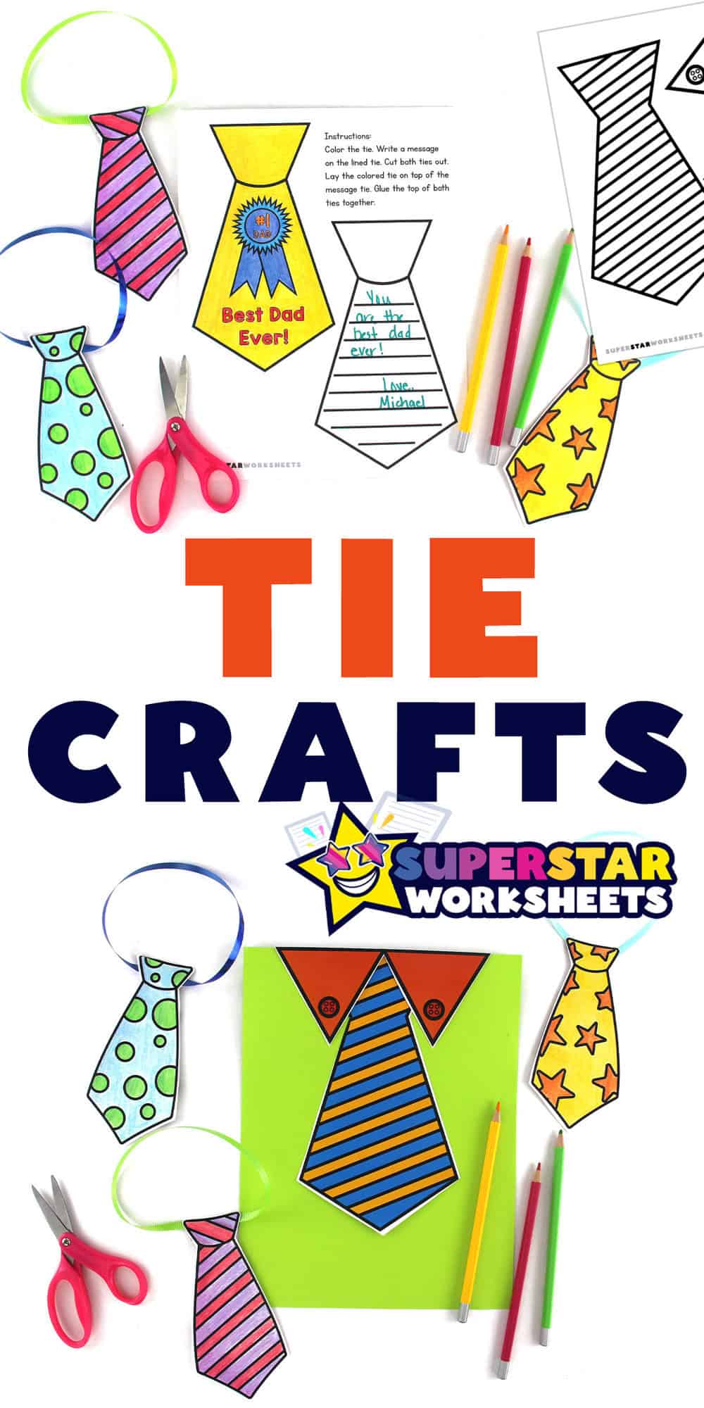 Tie Template (Free Printables) - Superstar Worksheets