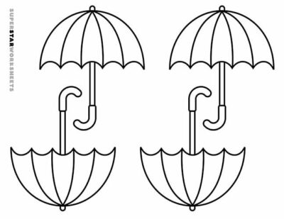 Umbrella Template (Free Printables) - Superstar Worksheets