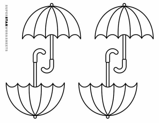 Umbrella Template - Superstar Worksheets