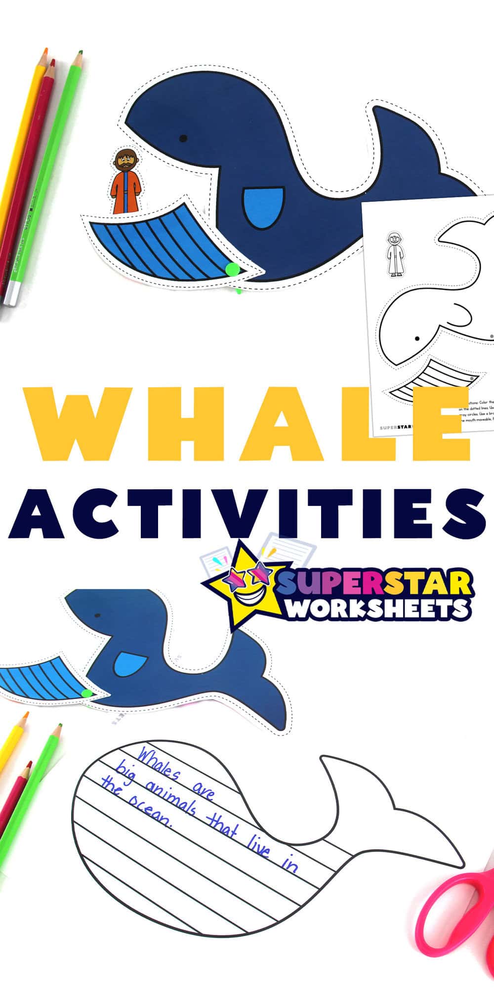 Whale Template (Free Printables) - Superstar Worksheets