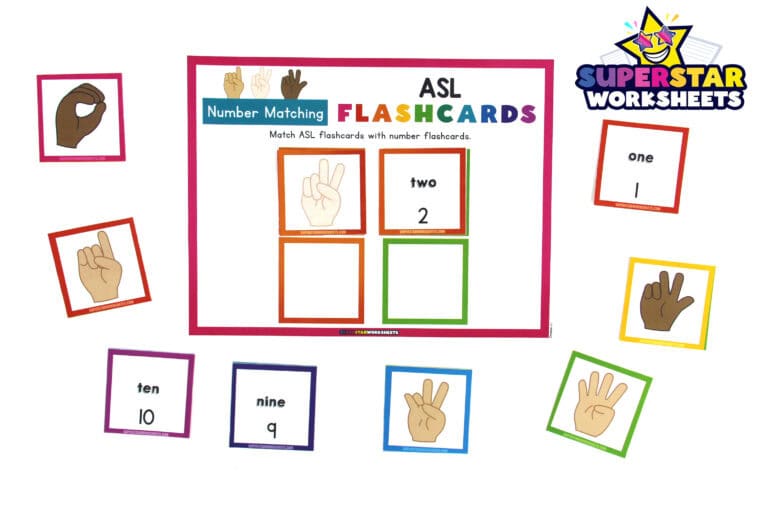ASL Numbers - Superstar Worksheets