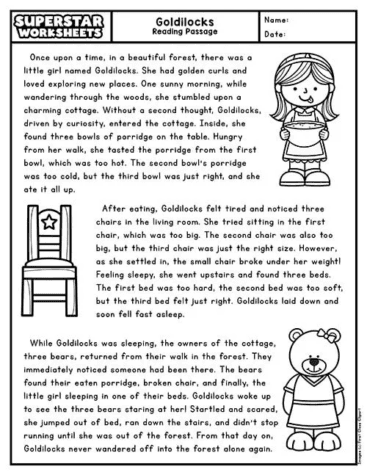 3rd Grade Reading Worksheets - Superstar Worksheets