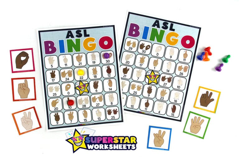ASL Numbers - Superstar Worksheets