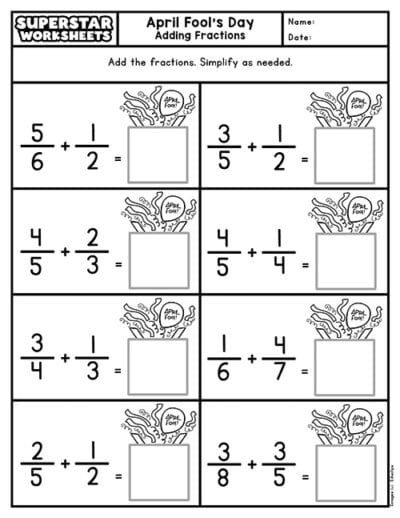 April Fool's Day Worksheets - Superstar Worksheets