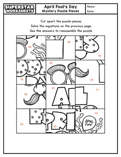 April Fool's Day Worksheets - Superstar Worksheets